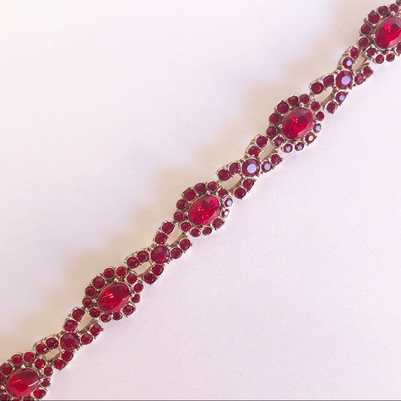 Lc Louis C Marks | Jewelry | Vtg Lc Louis C Marks Gold Red Rhinestone ...